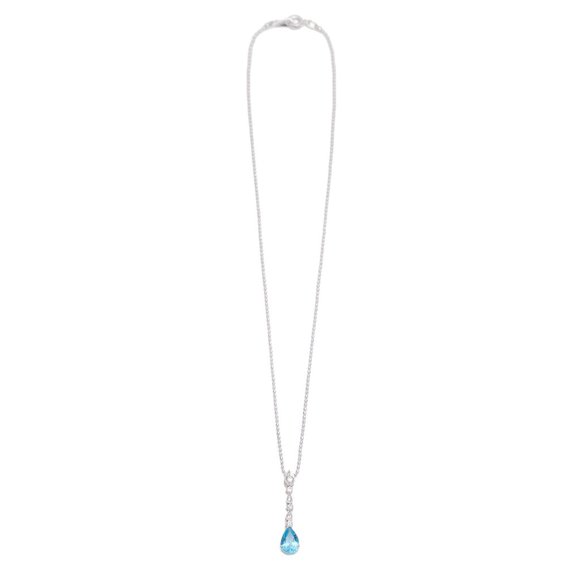 Jewelry | Light Blue Stone Crystal Teardrop Pendant Necklace | Poshmark